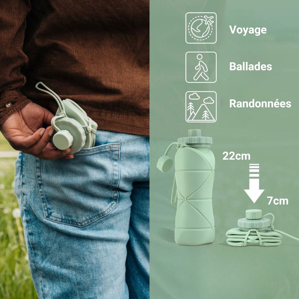 Gourde pliable en silicone de 600mL | Gourde-Origami™ – Chop Chop Pickle