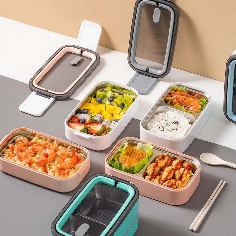 Boîte à lunch inox qui passe au micro-onde ! | LunchBox™ Combo – Chop ...